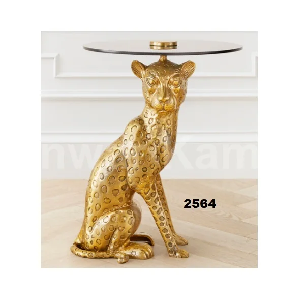 Alibaba.com: Tiger Glass Topped Side Tall Table in Gold Finished ...