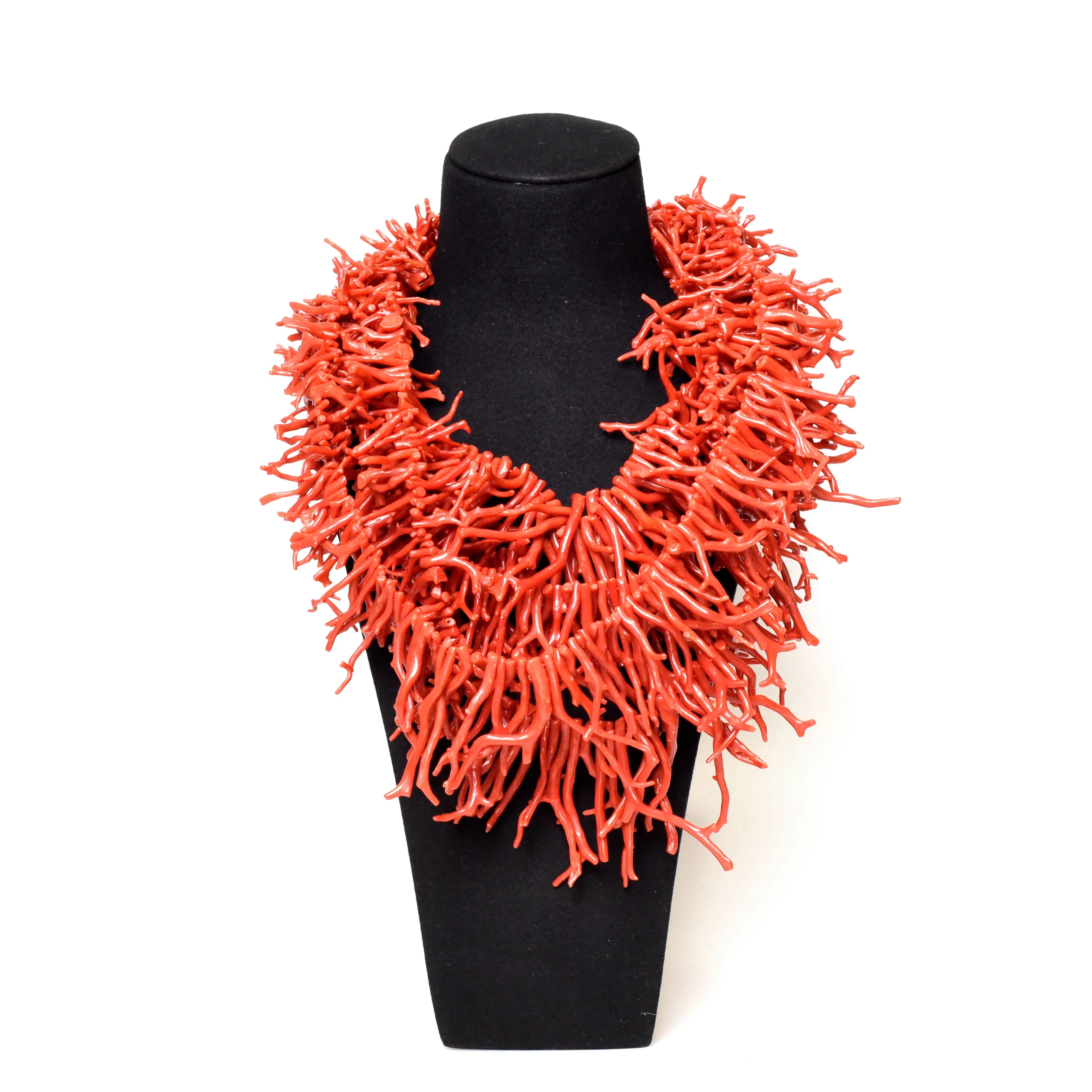 Collar de ramas largas de coral rojo natural italiano, joyería, precio ...