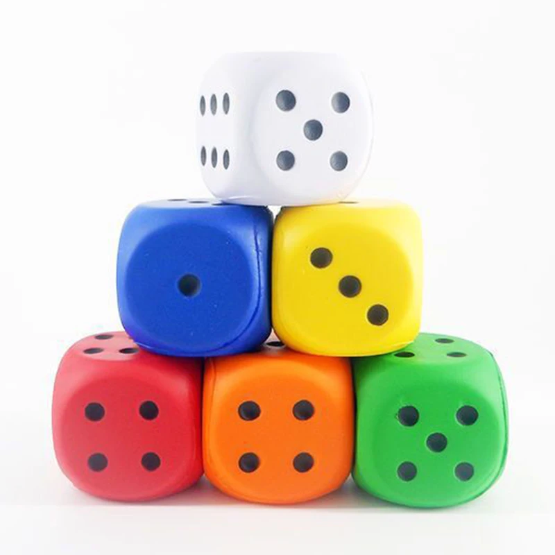 Promotional Toy Stress Pu Foam Dice Soft 6 Sided Dice Cube For Early ...
