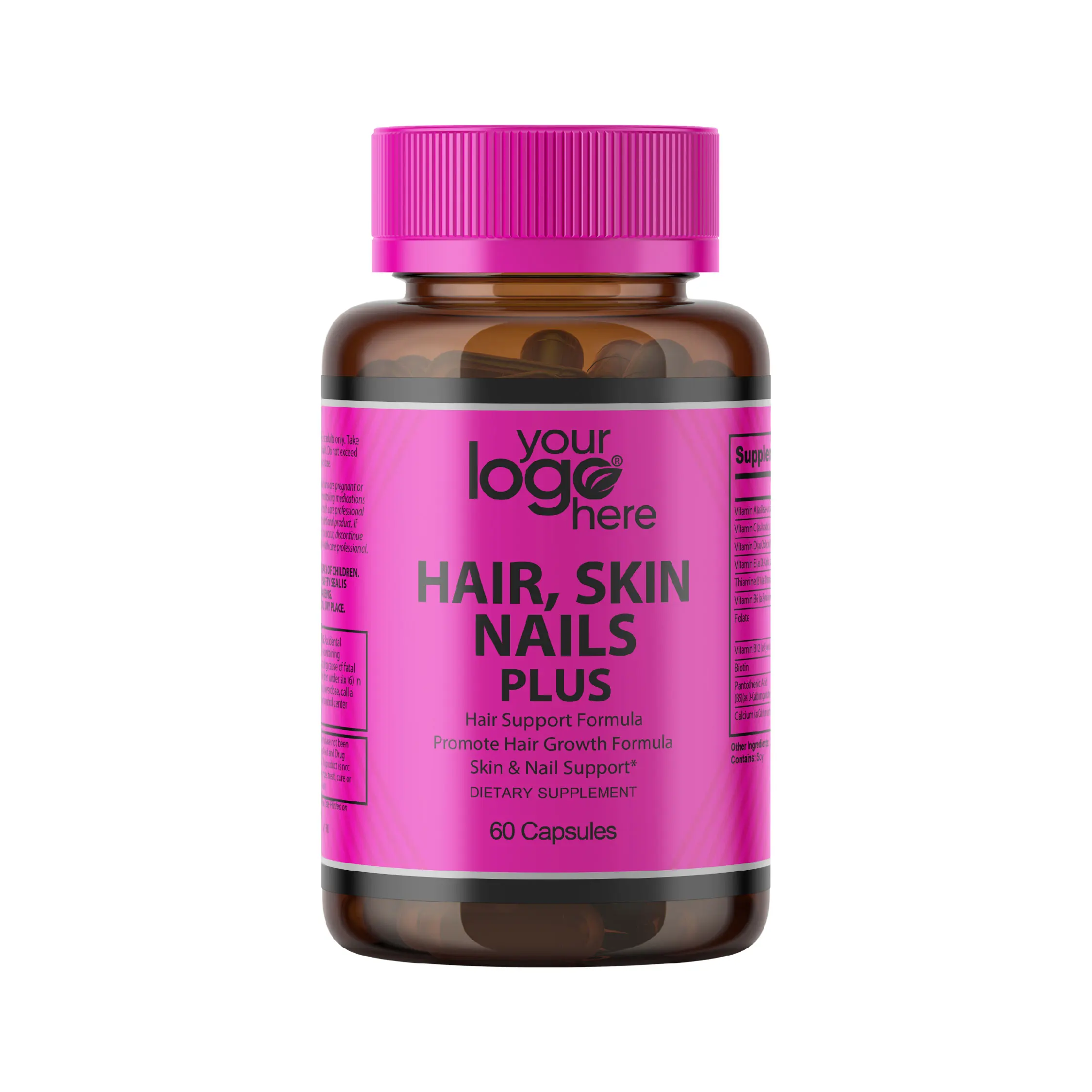 Organic Dietary Supplement Capsules For Hair Skin And Nails Vitamins ...