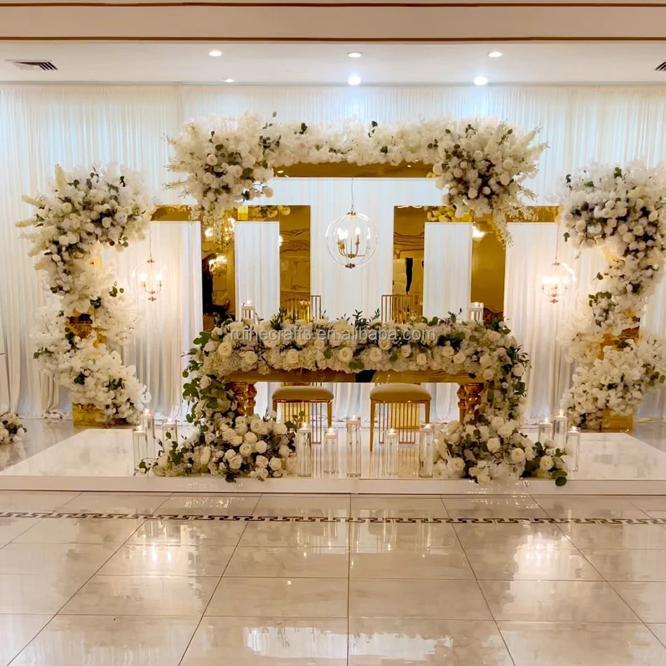 New Wedding Events Supplies Party Decoration Custom Metal Gold Flower ...