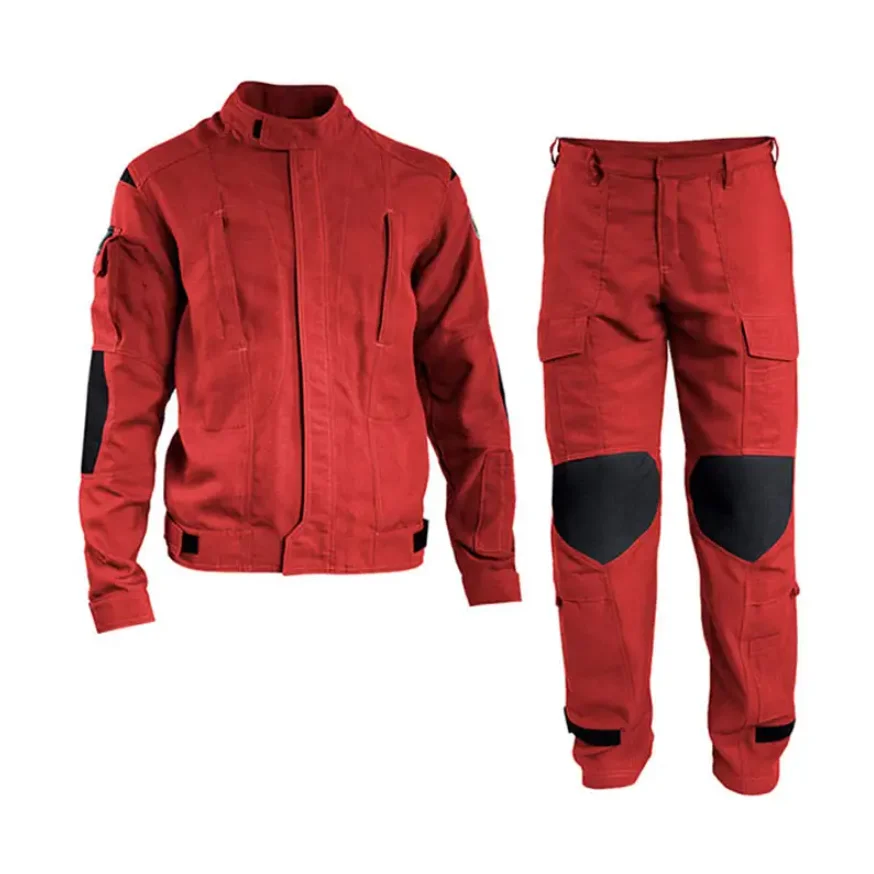 Fire Fighting Suit for Fireman Pants Coat Red Set PVC Layer Anti-High ...