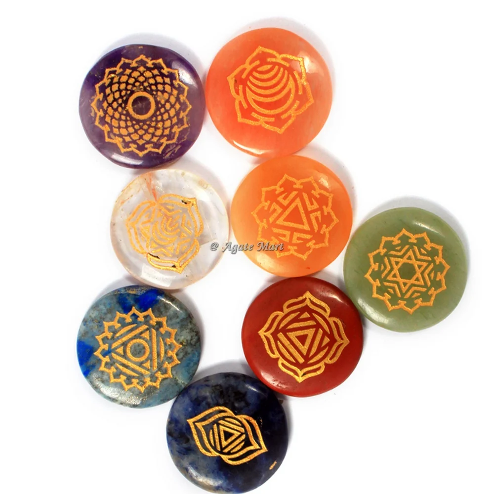 Genuine Natural Seven Chakra Thymus Disc Set | Crystals And Healing ...