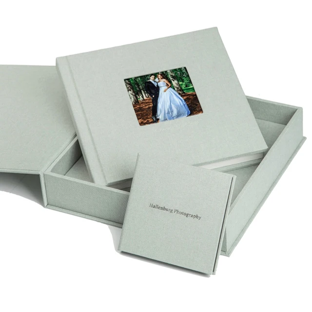 Linen Album Cover with Box Set Custom Logo Print for Photographer ...