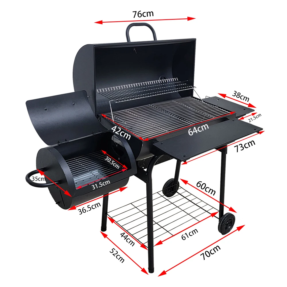 Shengcheng Offset Barbecue Grill - Perfect for Outdoor BBQ