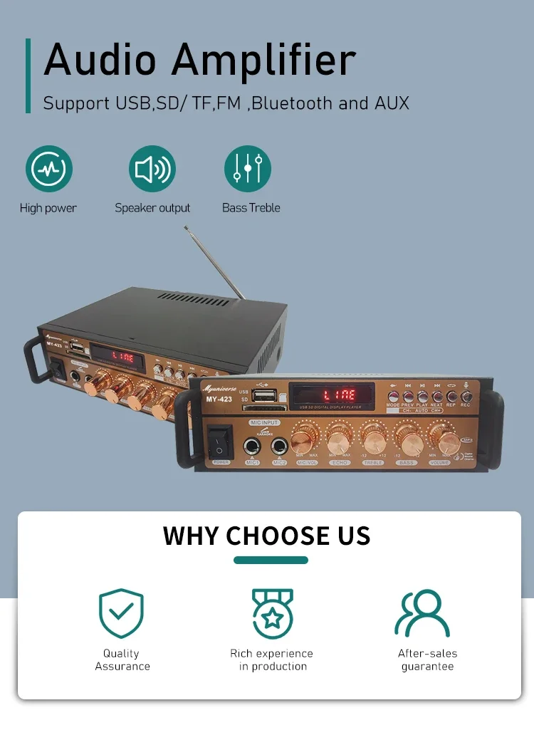 Family Karaoke Power Amplifier Mini Motorcycle Amplifiers Audio 20w ...