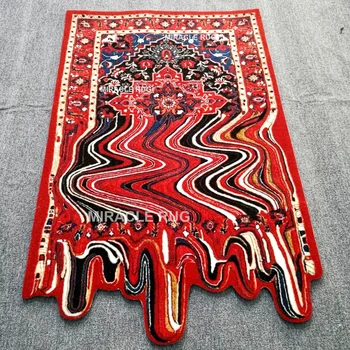 Drip Wallart Persian Designer Melting 3d Shape Living Room Runner Floor ...