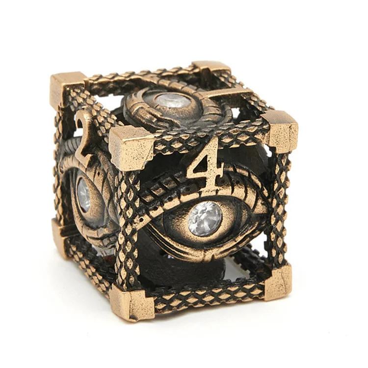 Customized 7-piece Rpg Dnd polyhedral gemstone magic eye metal dice set ...