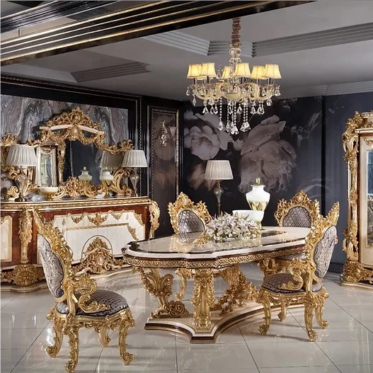 Luxury Italian Avant-garde Dining Table Sets 4 Chairs Table Furniture ...
