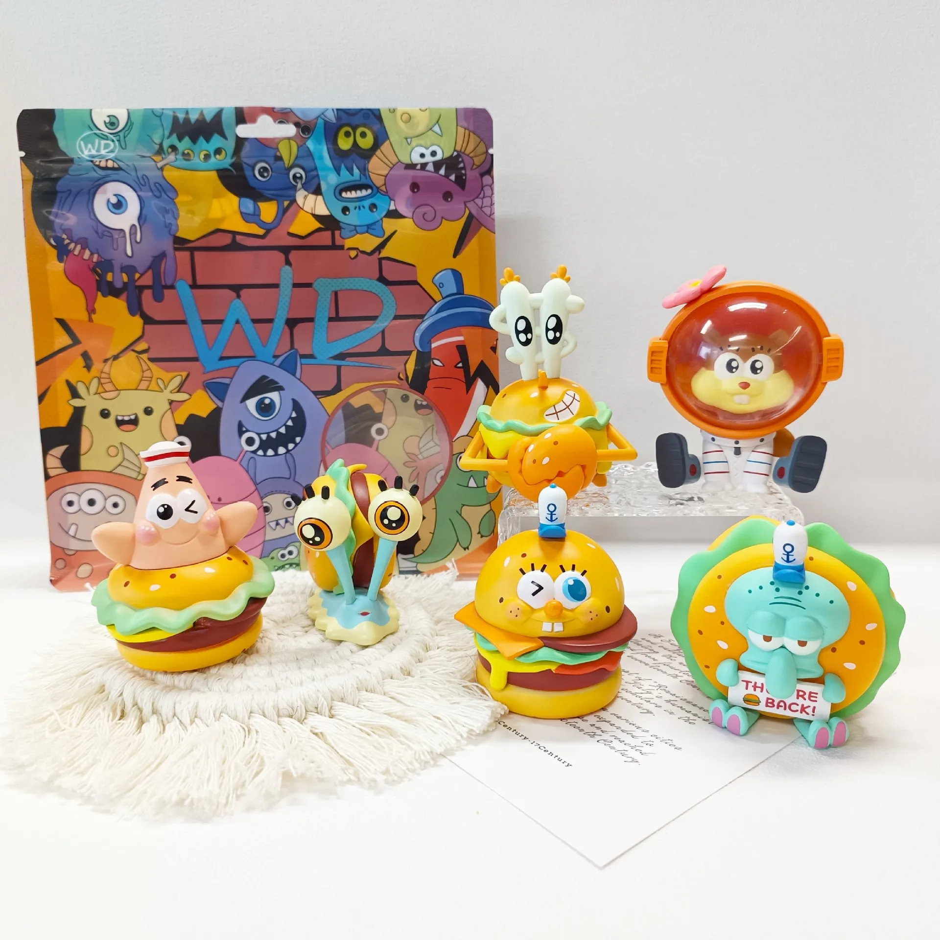 Burger Series Spongebobs Cartoon Character Model Collectibles Kid ...