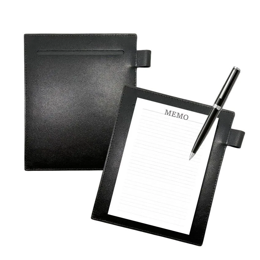 Hotel Room Desk Slip Gifts Custom Logo Pu Leather Memo Pad Holder