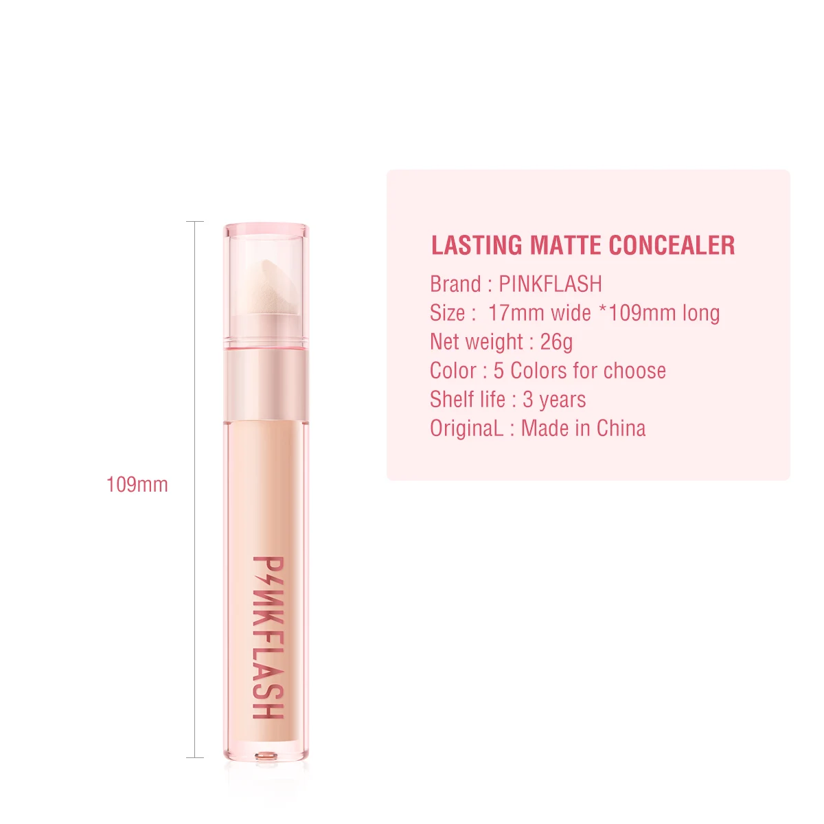 Pinkflash Pf-f04 High Definition Concealer 5 Shades Liquid Concealer ...