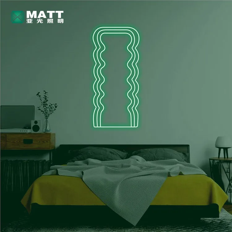 MATT Neon Light Wavy Mirror Vanity Mirror with LED Lights