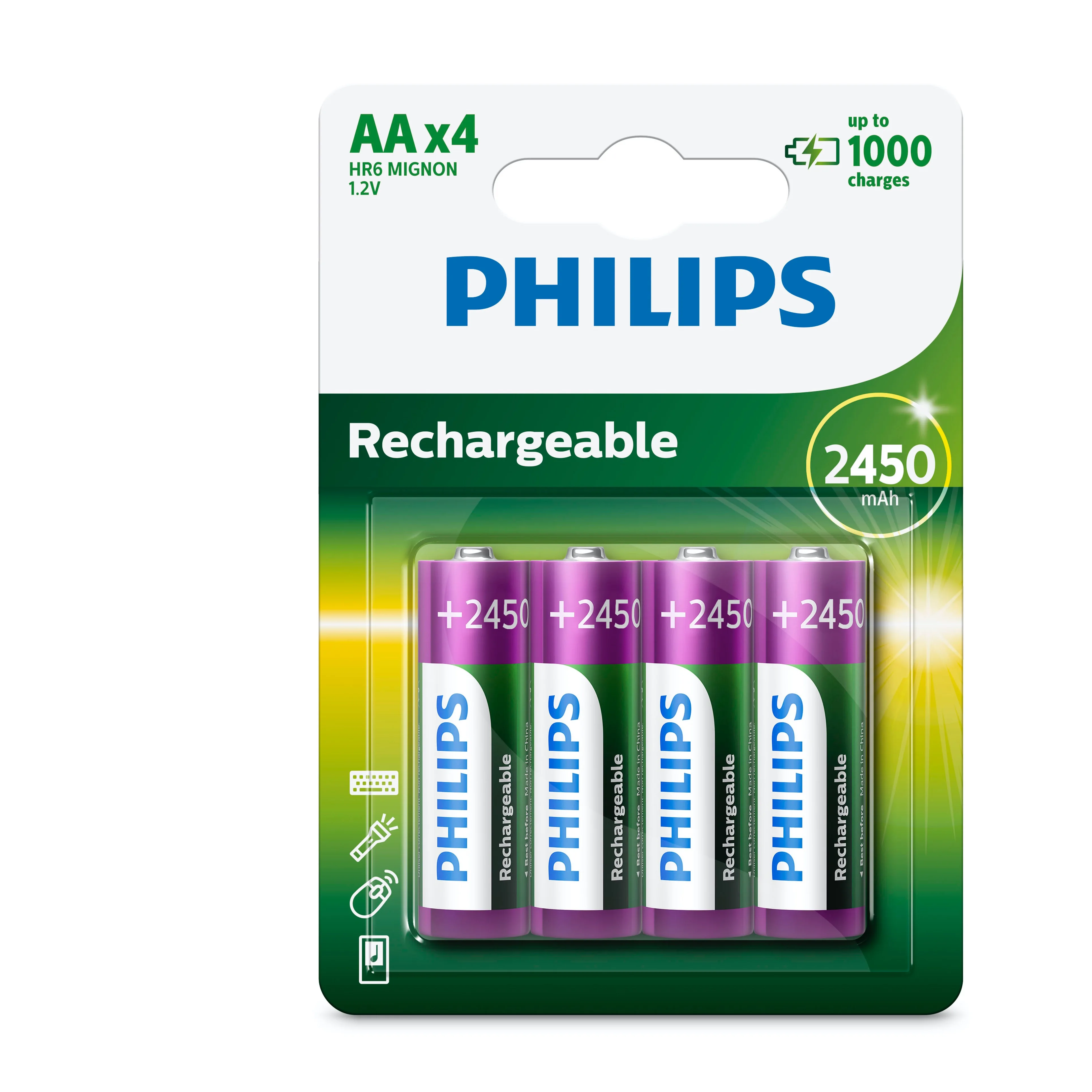 Philips Rechargeable Multilife Nimh Batteries R6nm 4 Aa Blister Nimh ...
