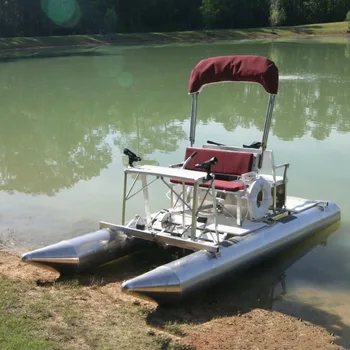 High Performance 13ft Aluminum Pontoon Boat Small Leisure Fishing Pedal ...