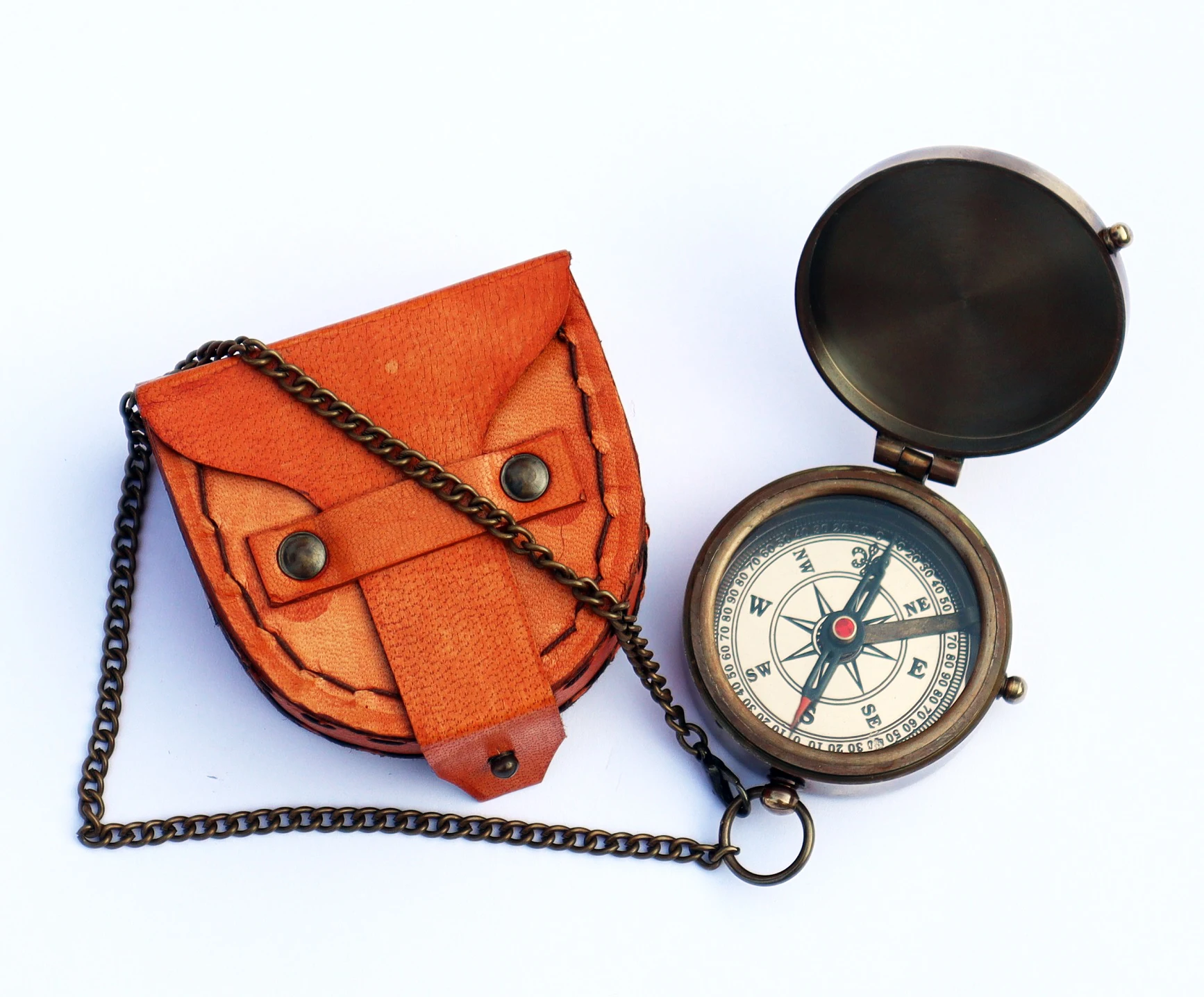 Personalized Brass Magnetic Pocket Compass for Hiking