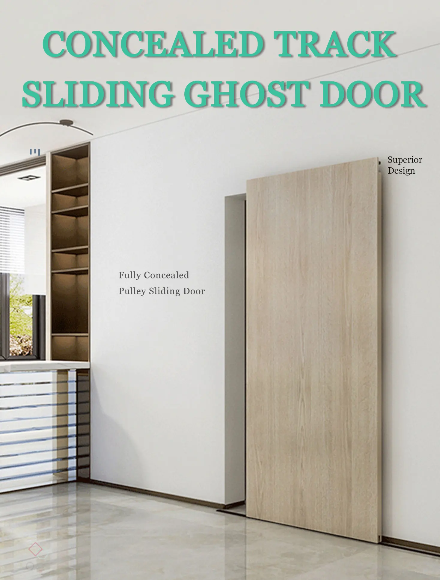 Modern Invisible Trackless Sliding Door Hardware System for Interior ...