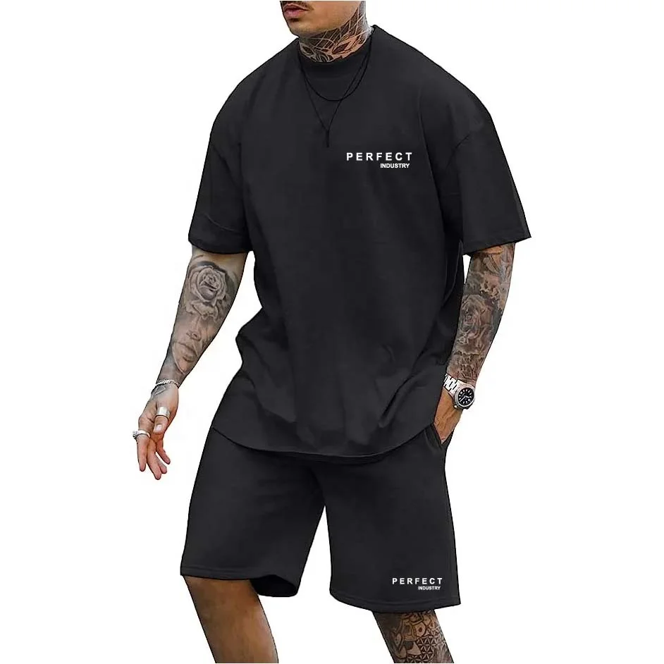 Top Selling T-shirts Customized Mens 2 Piece Outfits Casual Tracksuit ...