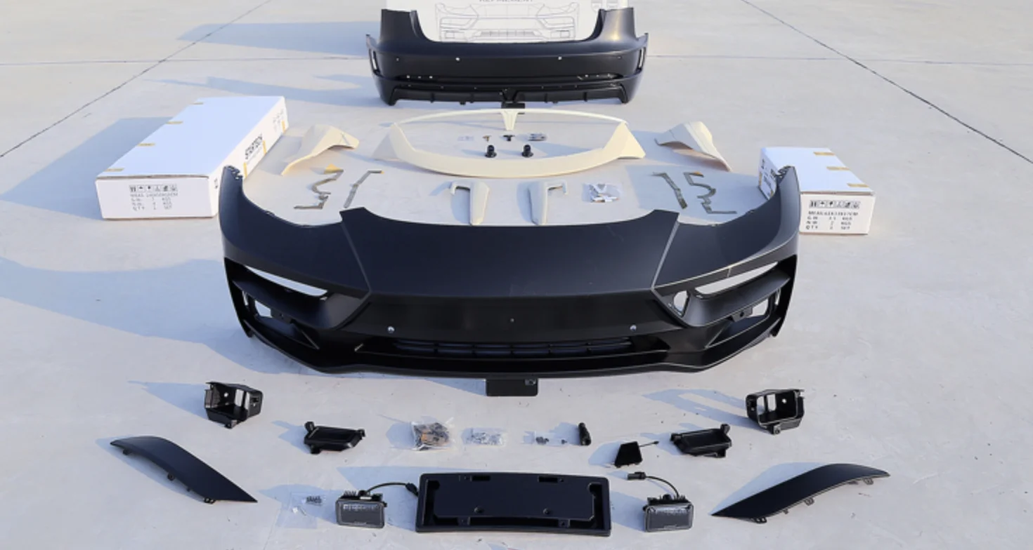 Pp And Epdm Material Front Bumper Spoiler Rear Lips Body Kits For Tesla ...
