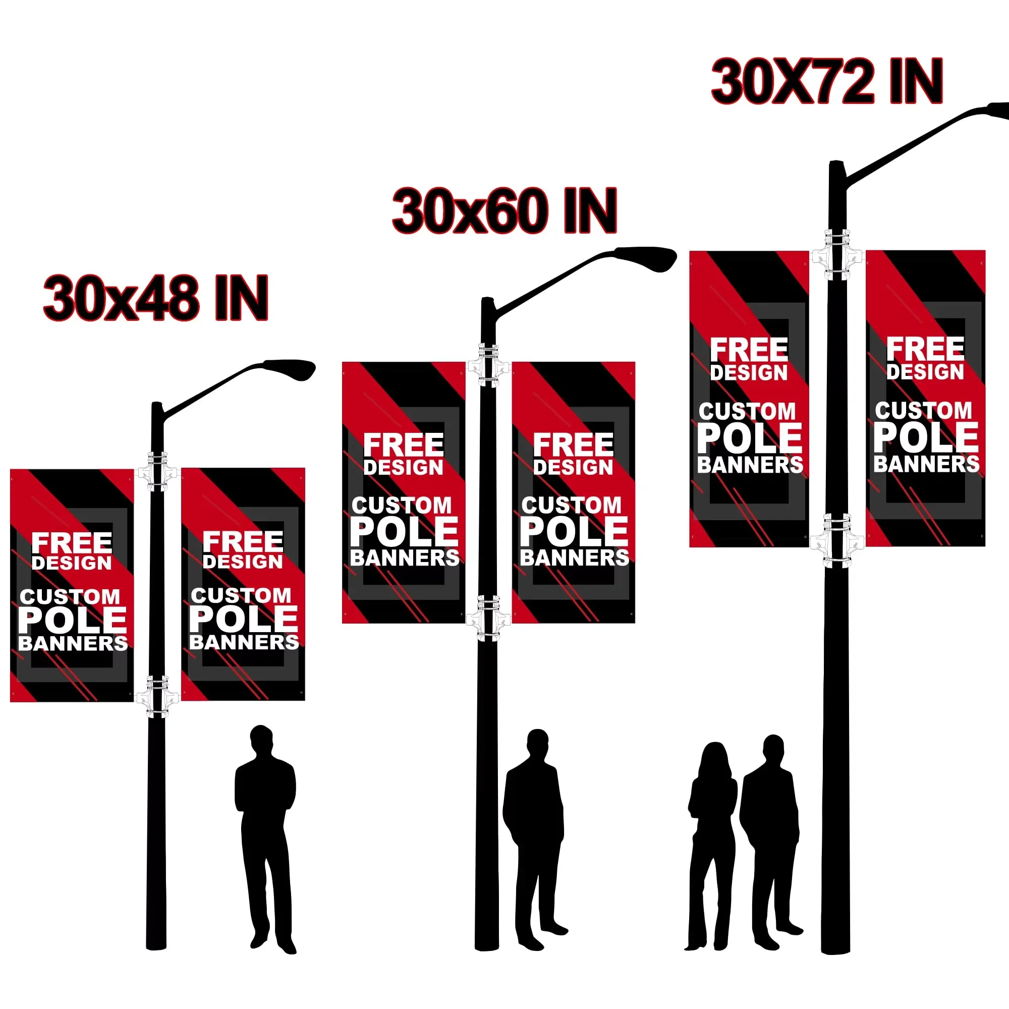 Light Pole Banner Personalized 13 oz Matte Vinyl Reinforced Edge ...