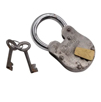 Top-notch Pad Lock Antique Finish Brass And Iron Lock With Two Keys ...