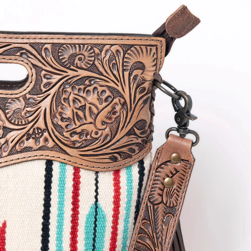 Western Style Bohemian Saddle Blanket Crossbody Bag Fully Hand Tooled ...
