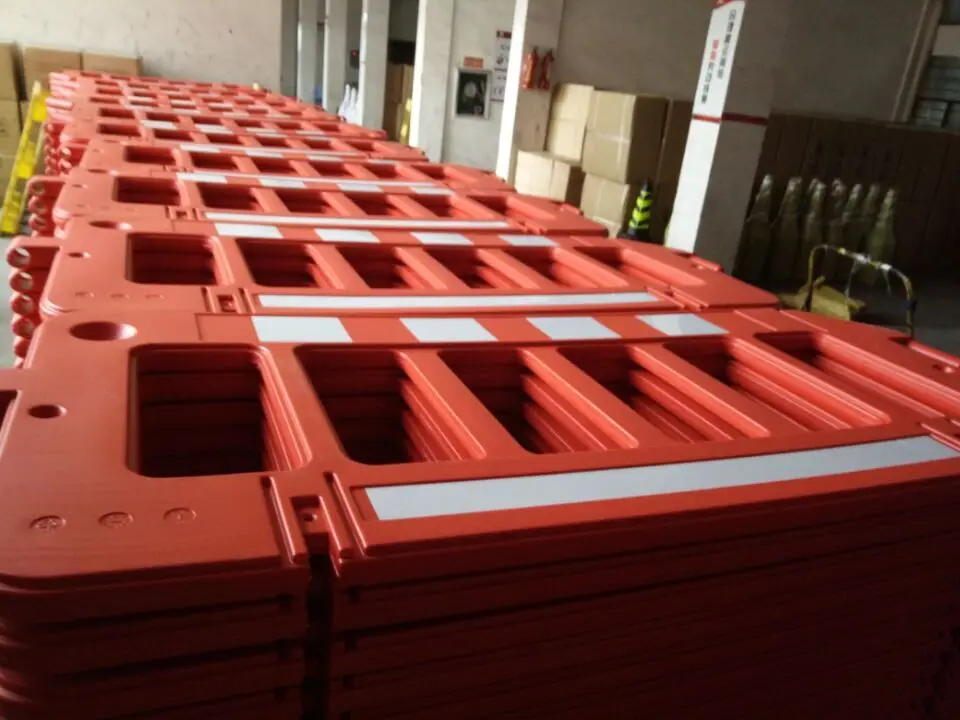 Red Plastic Barrier with Rubber Feet - Crowd Control