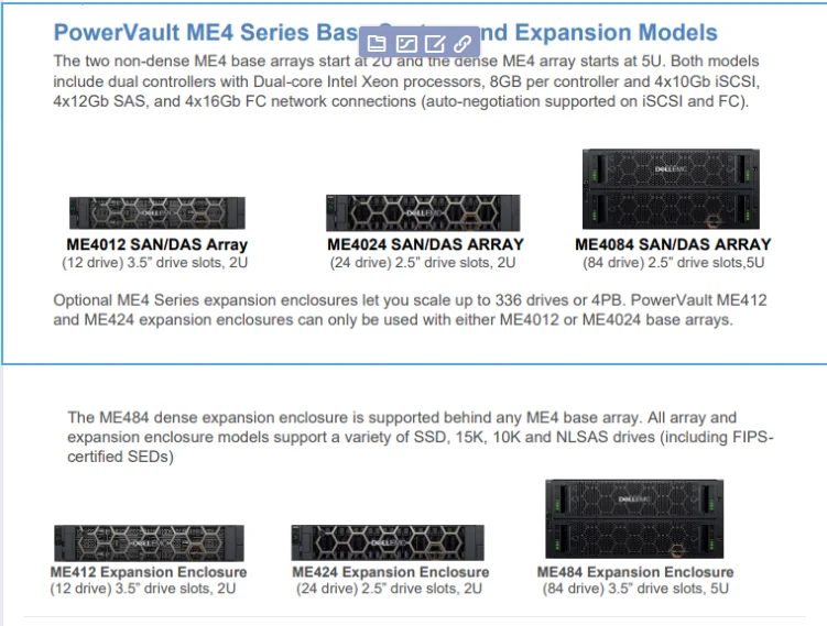 EMC PowerVault ME4084 Networking Storage Array 2*2.4TB 10K RPM SAS HD ...