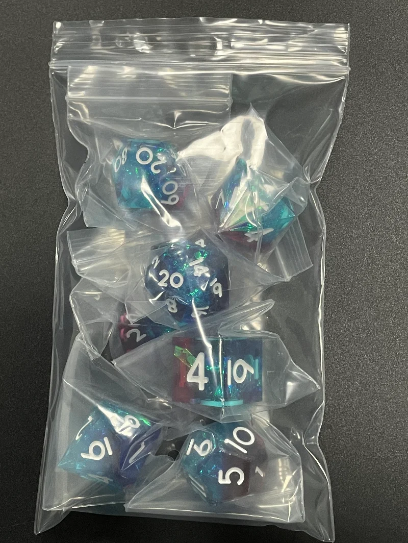 Dnd Liquid Core Dice Set Resin Liquid Core Filled Sharp Edge D&d Dice ...
