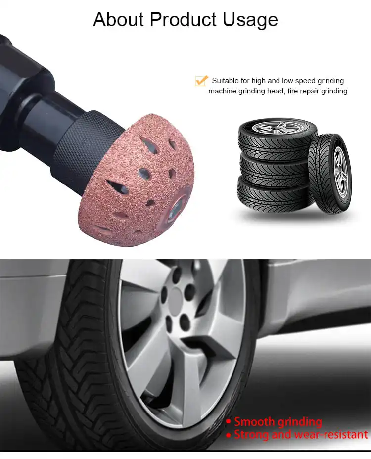 Carbide Hand Tool Grinding Head Buffing Wheel Adaptor Tire Rasp Buffer ...