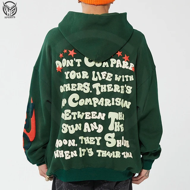 Oem Heavyweight Cotton Fleece Puffy Men Full Face Zip Hoodies Oversized ...