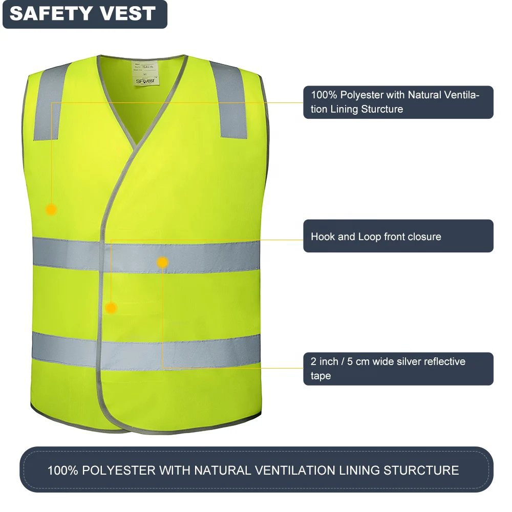 Construction Workout Hi Vis Security Reflective Safety Vest Clothing ...