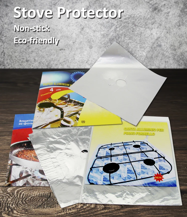 27cm Aluminum Foil Gas Stove Burner Cover Protector Clean Oven Liner ...