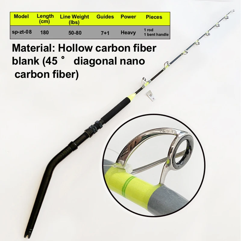 Fuji Guides Deep Sea Boat Trolling Rod - Tuna Shark Fishing