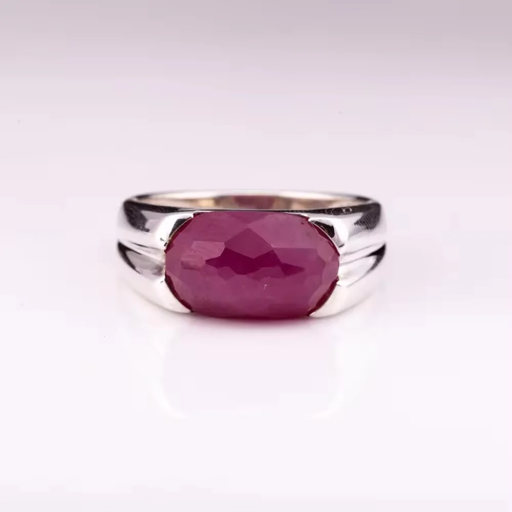 March Expo 2024 Fiery Passion African Ruby Silver Ring Silver 925 Ring Rhodium Plated Natural ...