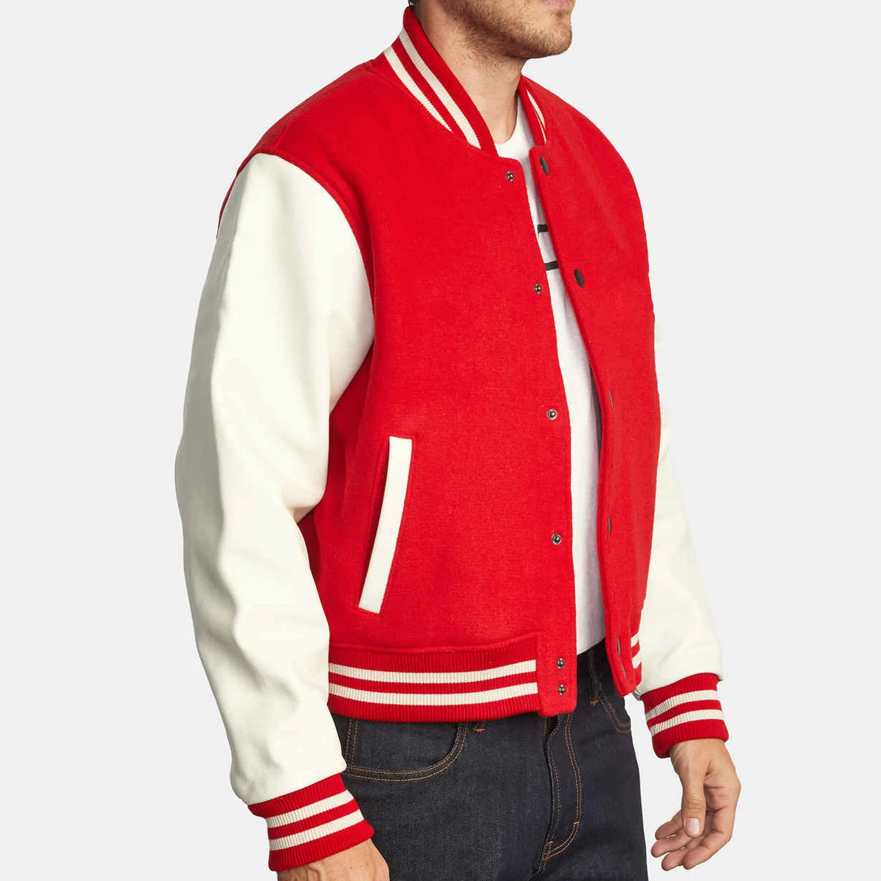 New Arrival Leather Sleeve Varsity Jacket Brand New High Quality Custom ...