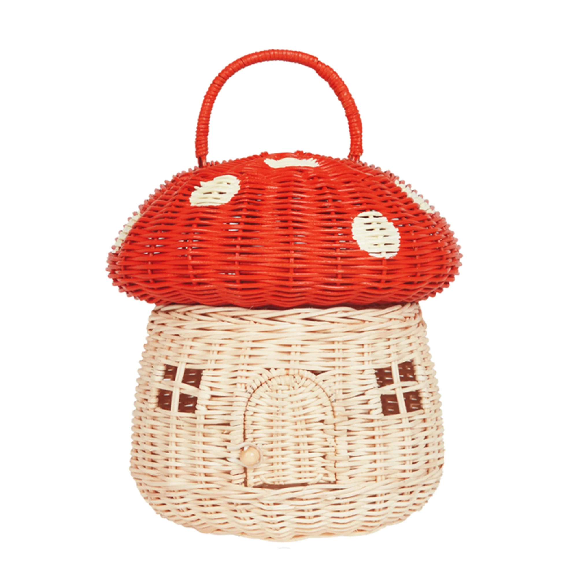 Handmade Woven Rattan House Shaped Basket Cute Desktop Storage Ornament ...