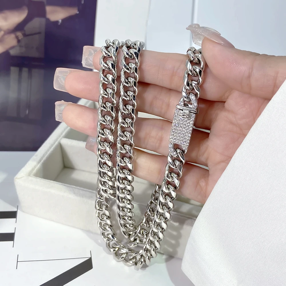 Foxi 8mm Cuban Link Chain Necklace - 925 Sterling Silver