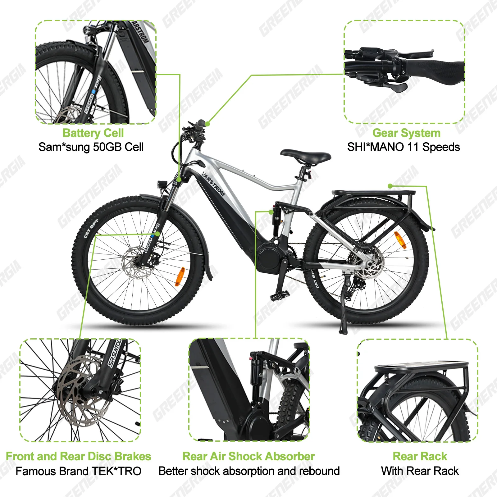 Varstrom Electric Mountain Bike Cola Bear 2.0 - 750W Power