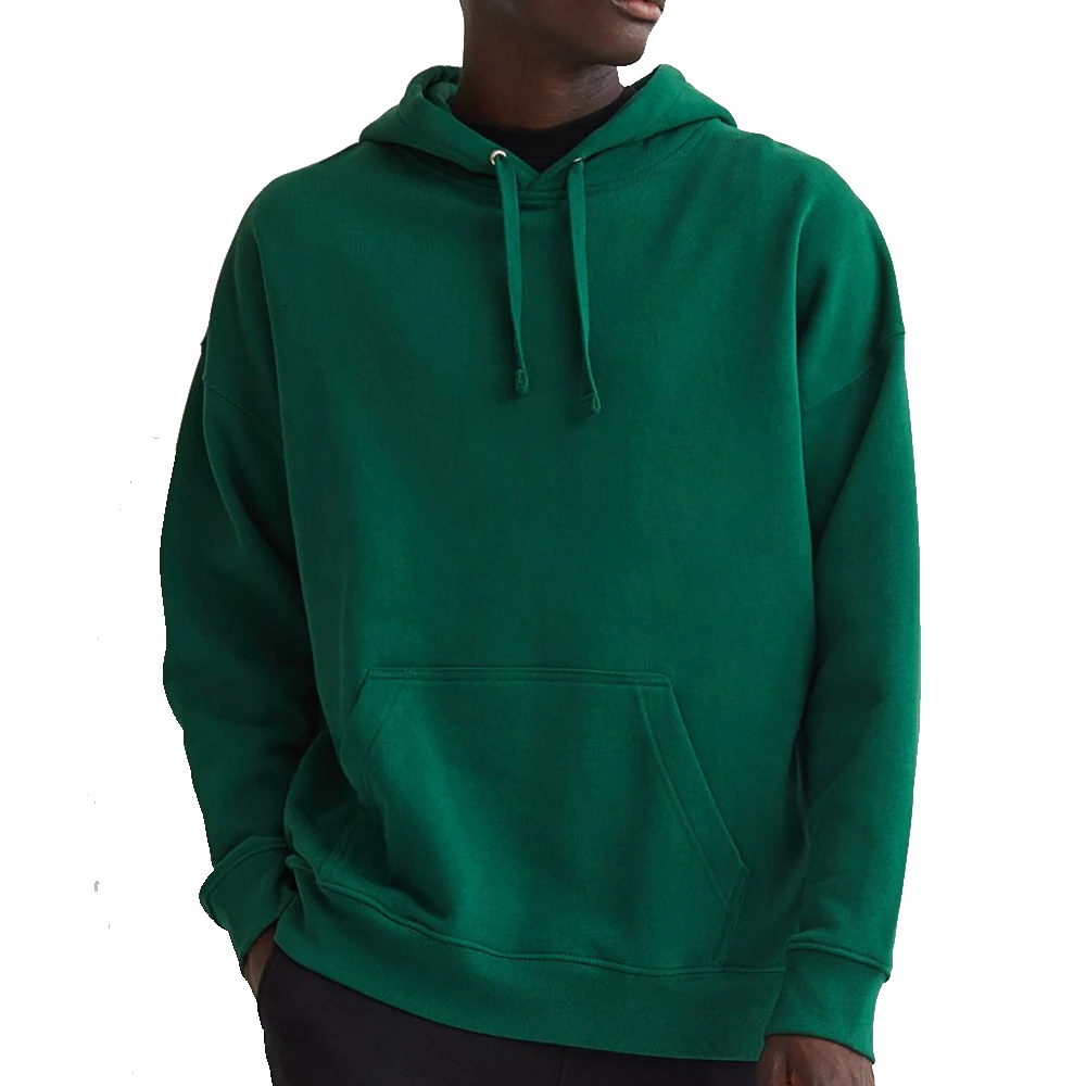 green color men pullover fashion cotton hoodies custom 500 gsm 100% ...