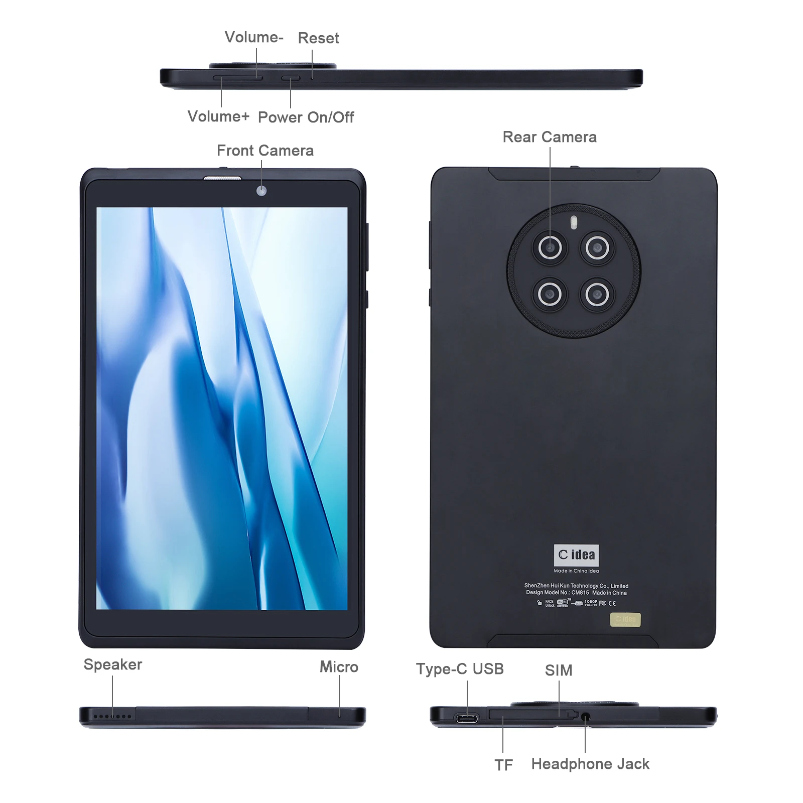 C Idea China Making Learning Tablets 6+256GB Android 12 IPS1280*800 ...