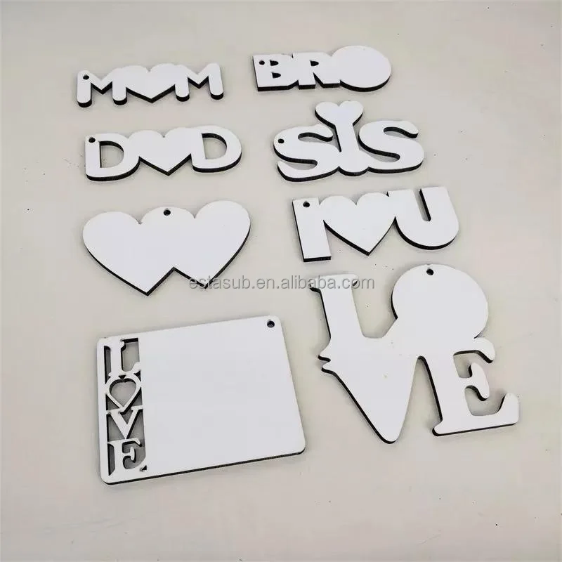 Printable Blank Cute Durable Mdf Love,Sis,Bro Keychain For Sublimation ...
