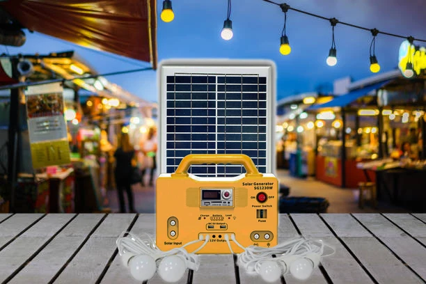 111Wh Solar Energy LED Lighting Kit with 6 Bulbs, Portable Lithium Ion ...