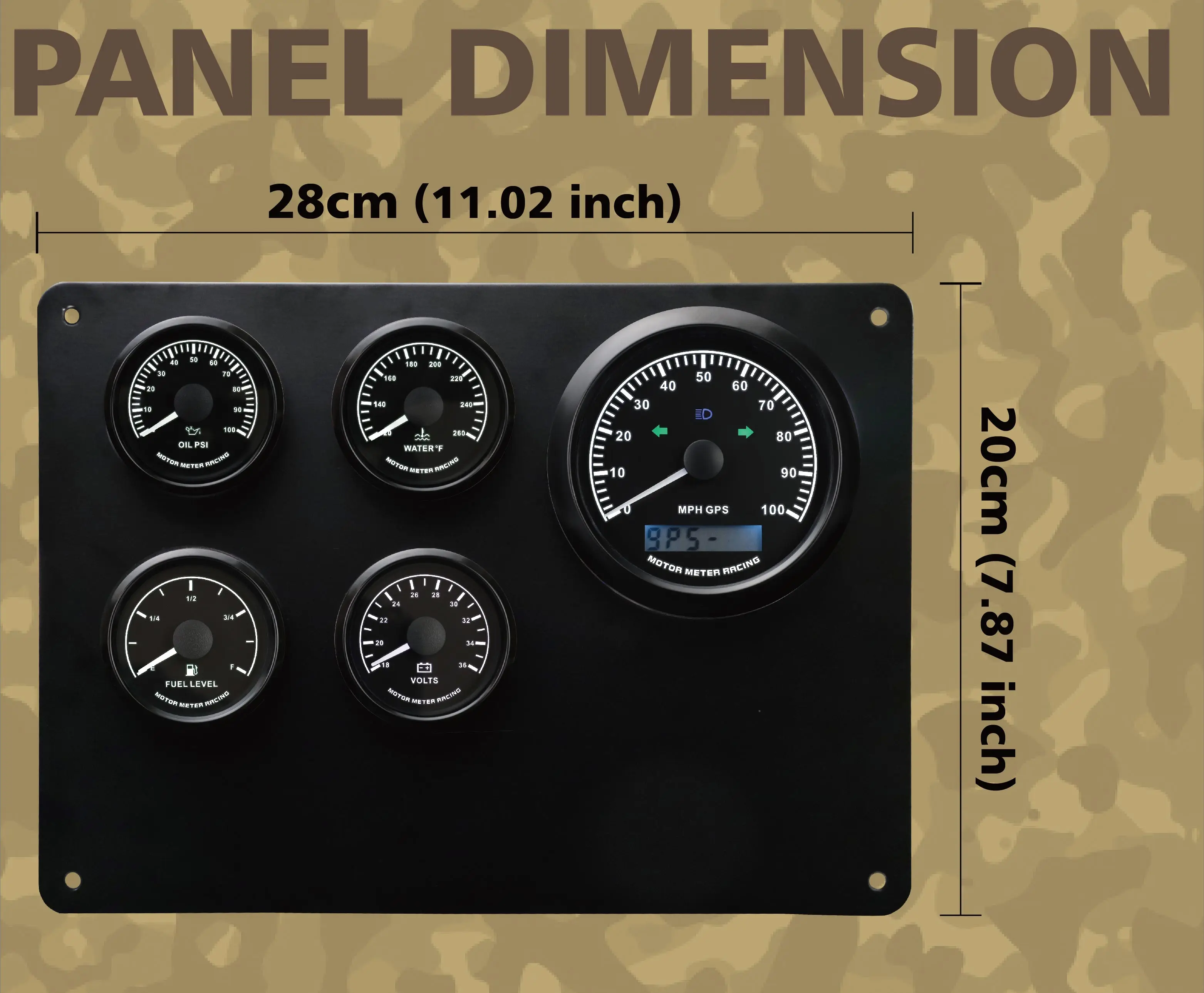 85mm 52mm Electrical Speedometer Oil Pressure Water Temp Fuel Level ...