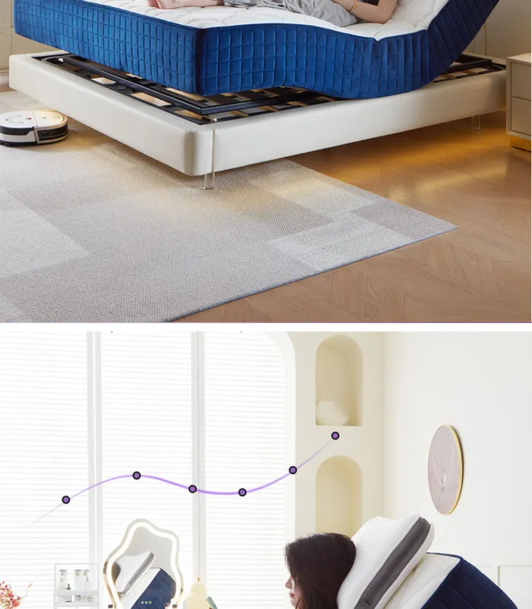 Modern Design Fully Automatic Lifting Smart Electric Double Bed Anti ...