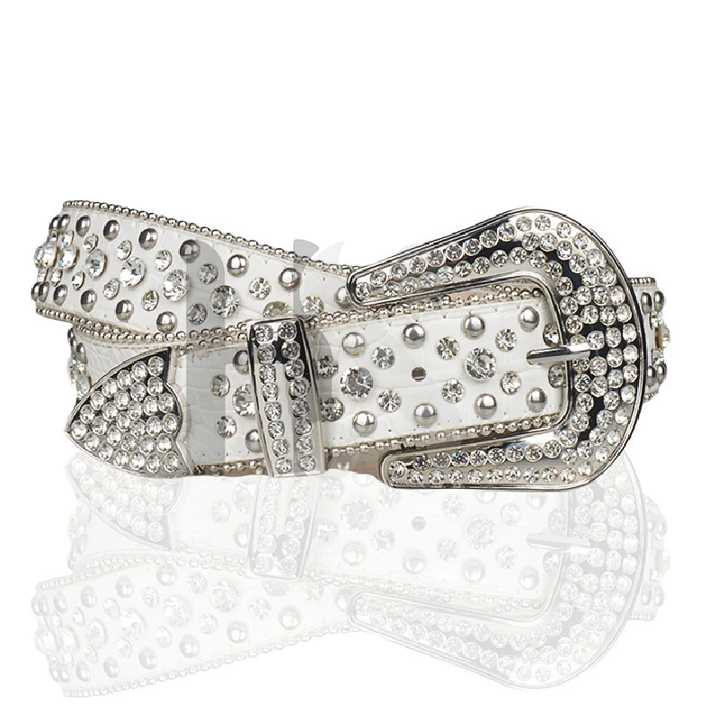 Manufacture New Inspired Designer Laser Belts Men Shiny Studded Crystal ...