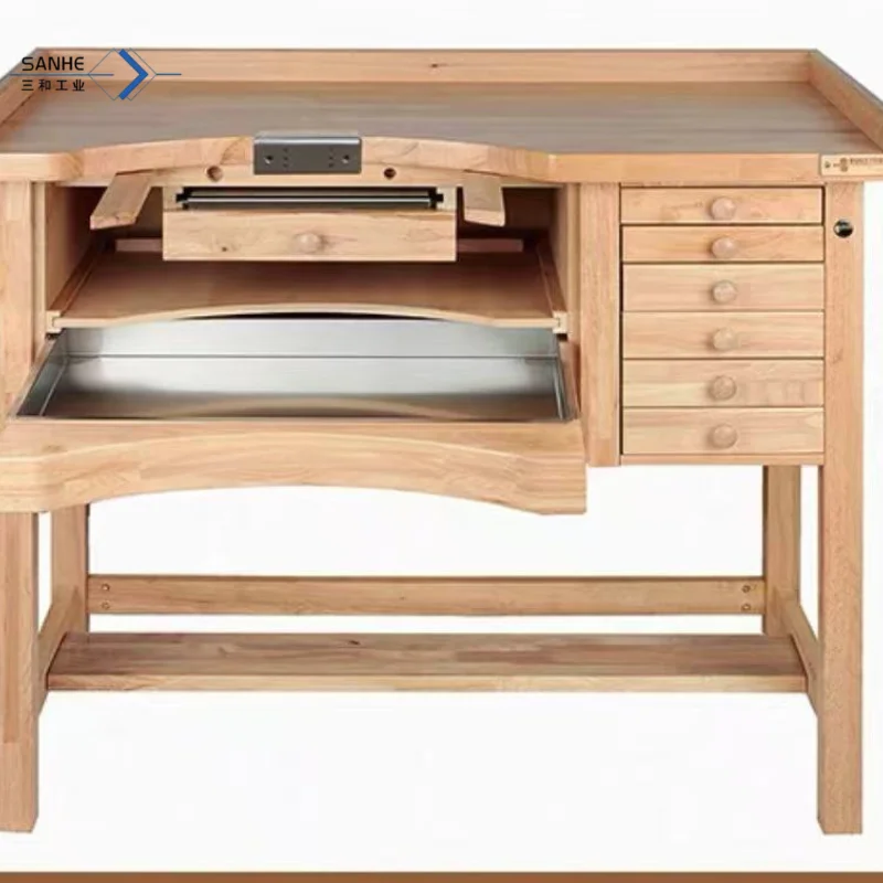 Solid Wood Workbench with Drawers for Jewelry and Arts & Crafts Tool ...