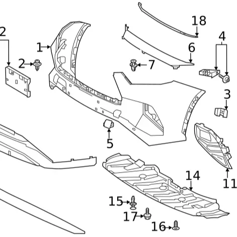 Bainel Front Bumper Cover Kit For Toyota Highlander 2020 2021 2022 2023 ...