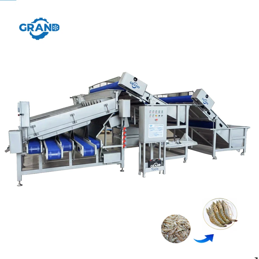 Seafood Processing 1500kg/hr Shrimp Grading Machine - Buy Prawn Washing ...