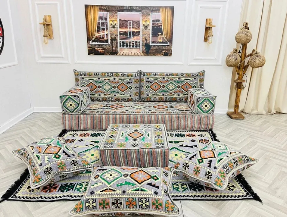 Arabic Floor Sofa Living Room Full Sets - 190cm / 6feet / 75 Inch - 1 ...